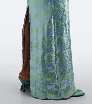 MARKARIAN Nerine Gingham Sequined Gown