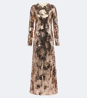 Rabanne Sequined Maxi Dress - Gold