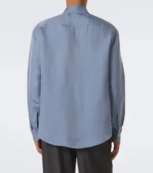Giorgio Armani Chevron Silk Jacquard Shirt
