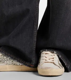 GOLDEN GOOSE Superstar Glitter Leather Sneakers