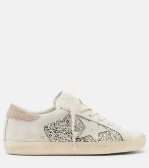 GOLDEN GOOSE Superstar Glitter Leather Sneakers