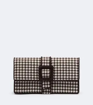 Manolo Blahnik Maycap Houndstooth Clutch