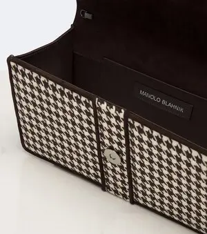 Manolo Blahnik Maycap Houndstooth Clutch