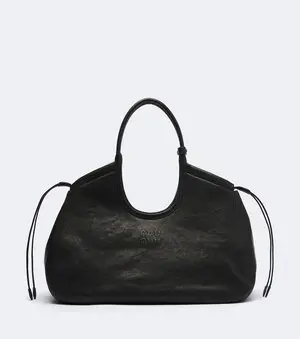 Miu Miu Ivy Leather Shoulder Bag - Black