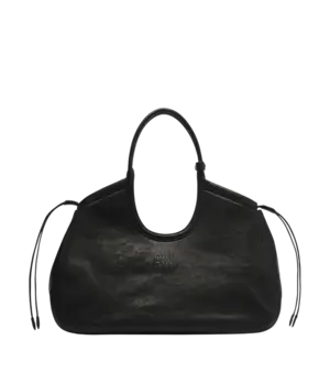 Miu Miu Ivy Leather Tote Bag - Black