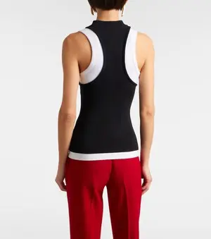 Versace Layered Cotton-blend Tank Top