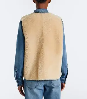 BLAZÉ MILANO Shearling Vest With Leather Trim
