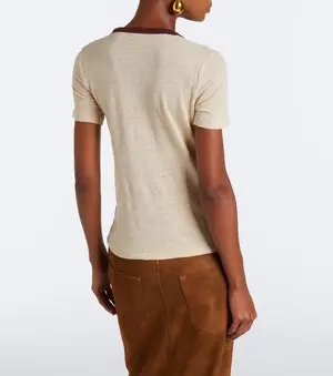 MARANT ETOILE Kilian" Printed Linen T-shirt - Beige
