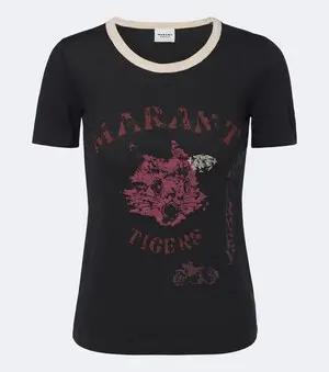 MARANT ETOILE Marant Etoile "Kilian" Printed Linen T-Shirt Black