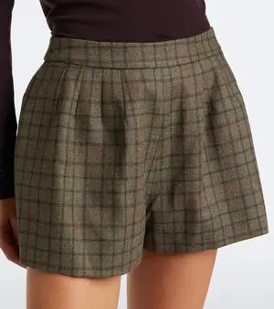 BLAZÉ MILANO Tailored Checked Wool And Cashmere Shorts
