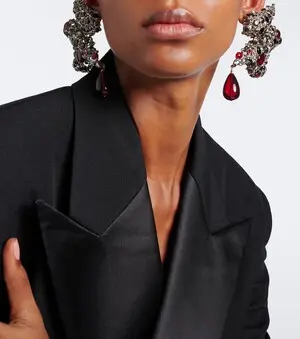 Saint Laurent Dove Embellished Clip-on Earrings