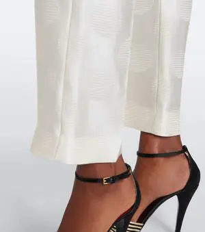 Valentino Garavani Polka-dot Silk Jacquard Slim Pants