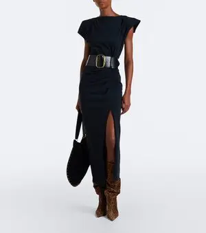Amina Muaddi Anok Leopard-print Suede Knee-high Boots