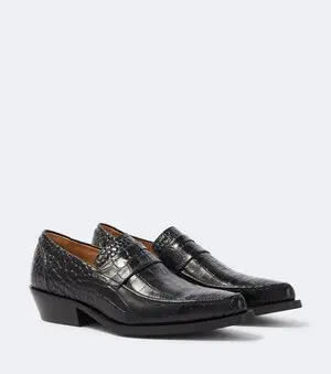 Our Legacy Cypher Croc-effect Leather Loafers - Black