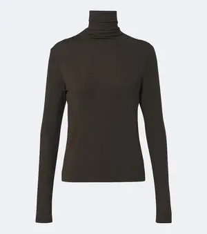 Vince Jersey Turtleneck Top - Green