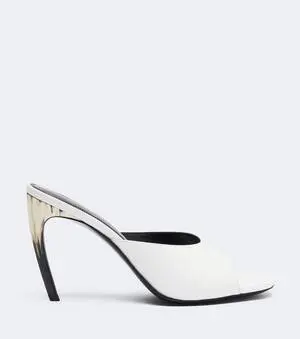 Attico Betta Leather Mules - White