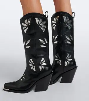 Rabanne Leather Cowboy Boots