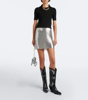 Rabanne Leather Cowboy Boots