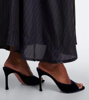 Amina Muaddi Alexa Velvet Mules