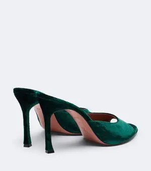 Amina Muaddi Alexa Velvet Mules - Green