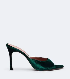 Amina Muaddi Alexa Velvet Mules - Green