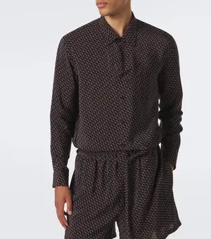 Saint Laurent Cassandre Printed Silk Shirt