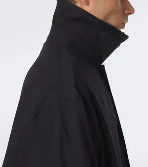 Studio Nicholson Revere Leather-trimmed Cotton-blend Trench Coat