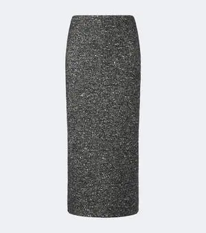 Valentino Garavani Chevron Wool-blend Bouclé Pencil Skirt