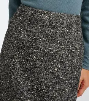 Valentino Garavani Chevron Wool-blend Bouclé Pencil Skirt