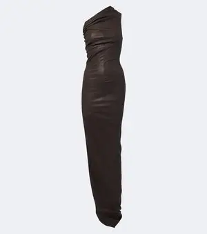 Rick Owens Athena Asymmetric Draped Leather Gown