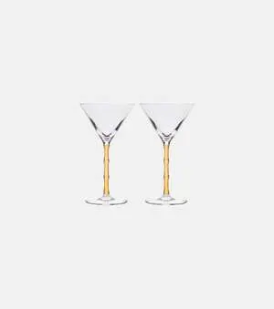 La DoubleJ Bamboo Martini Glasses - Transparent