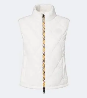 Burberry Check Quilted Vest - White