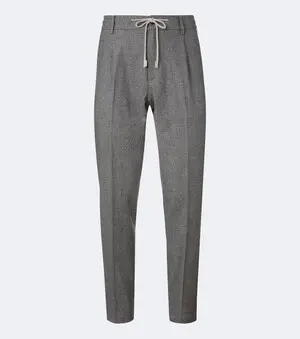 Eleventy Wool, Cotton, And Cashmere Straight Pants - Grey