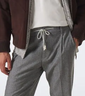 Eleventy Wool, Cotton, And Cashmere Straight Pants