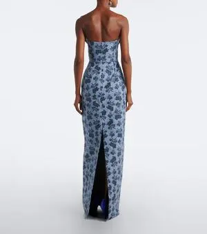 MARKARIAN Rita Floral Cotton-blend Bustier Gown