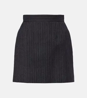 Versace Virgin Wool Twill Miniskirt - Grey