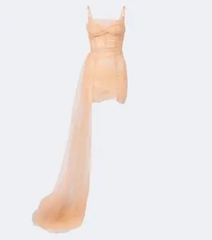 MARIA LUCIA HOHAN Elsinora Tulle Corset Mini Dress - Pink