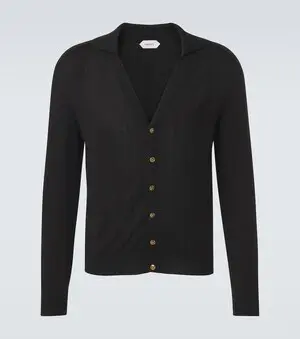 Versace Greca Silk And Cotton Cardigan