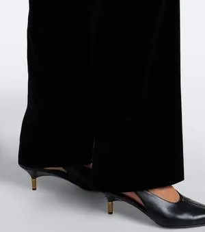BLAZÉ MILANO Fox Pleated Cotton Velvet Straight Pants
