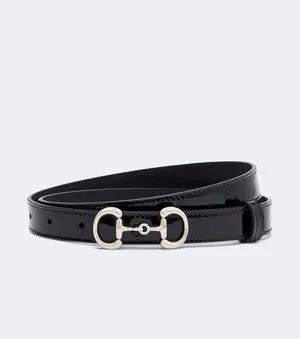 Gucci Horsebit Patent Leather Belt - Black