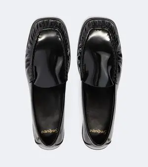 Saint Laurent Theobald Cassandre Leather Loafers