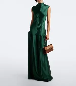 Manolo Blahnik Embellished Satin Clutch