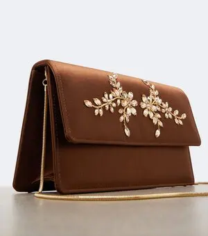 Manolo Blahnik Embellished Satin Clutch