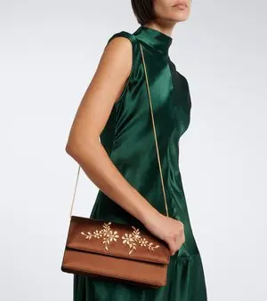Manolo Blahnik Embellished Satin Clutch