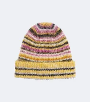 Isabel Marant Étoile Striped Mohair And Wool-blend Beanie - Multicoloured
