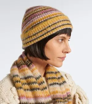 Isabel Marant Étoile Striped Mohair And Wool-blend Beanie - Multicoloured