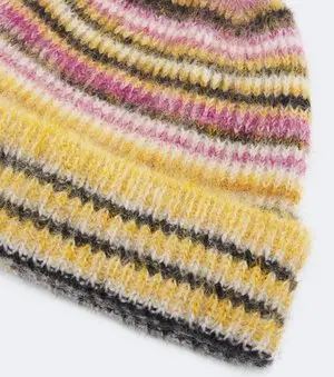Isabel Marant Étoile Striped Mohair And Wool-blend Beanie - Multicoloured