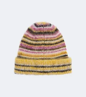 Isabel Marant Étoile Striped Mohair And Wool-blend Beanie - Multicoloured