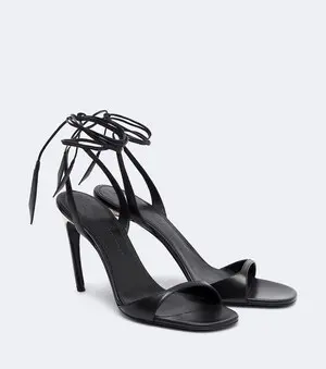 Attico Ora Leather Sandals - Black