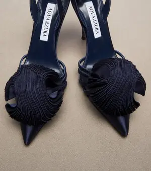 AQUAZZURA Wild Bloom Satin Pumps
